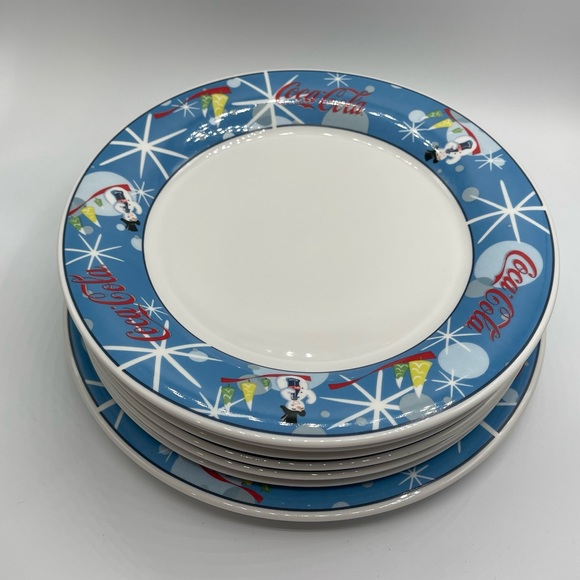 Coca Cola | Dining | Set Of 6 Vintage Cocacola Laughing Snowman Dinner ...